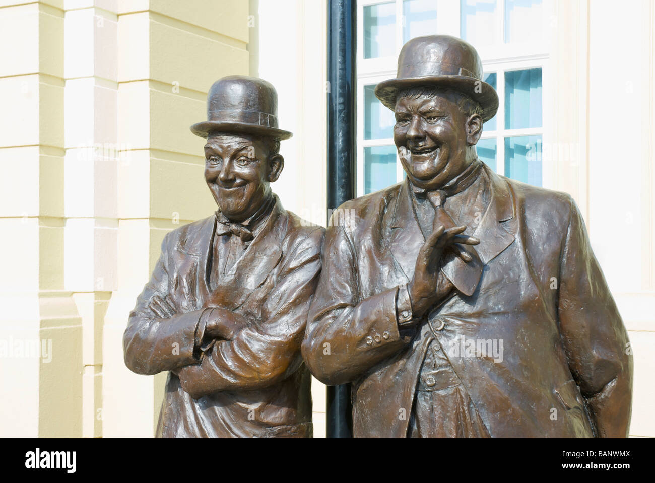 Statue of Stan Laurel and Oliver Hardy, outside Coronation Hall ...