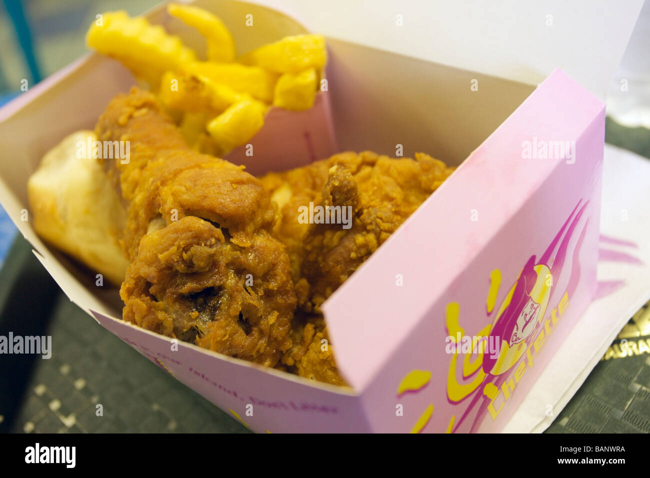 Fried chicken and french fries from Chefette Restaurants, Barbados ...