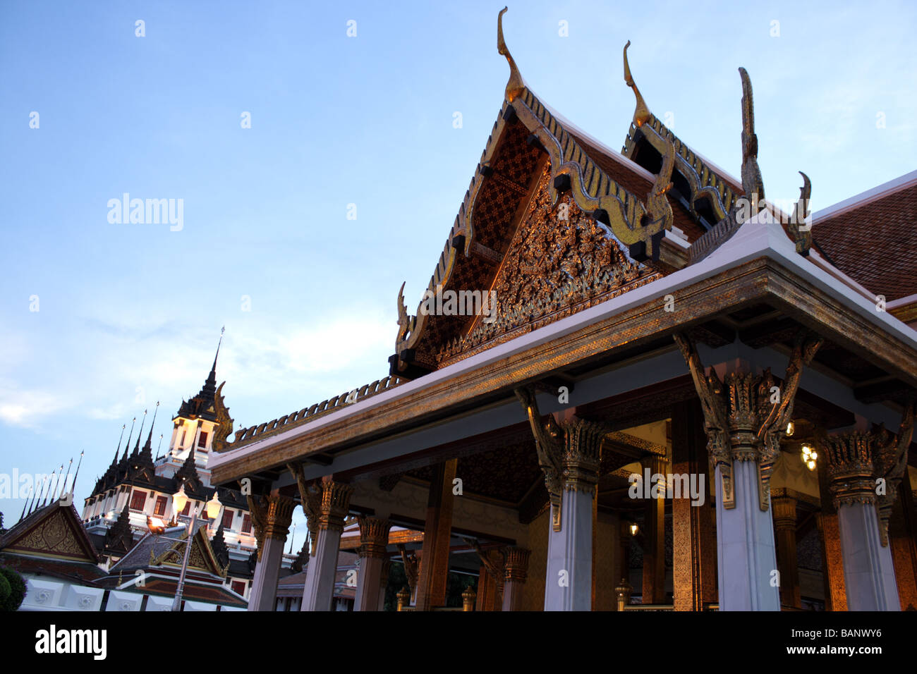 Wat Ratchanadda, the temple of metal castle , Bangkok , Thailand Stock ...