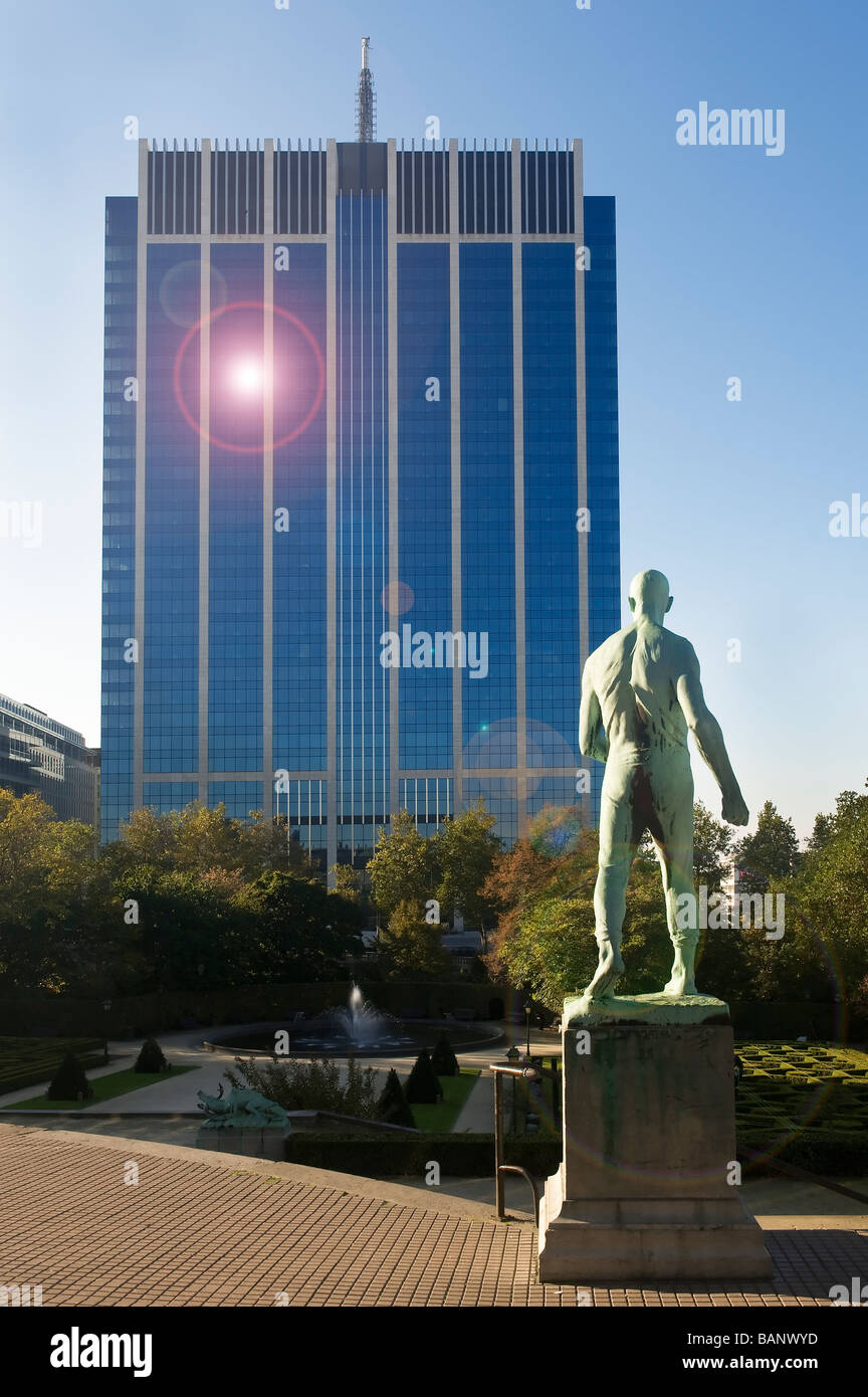 Botanique gardens and Finance Tower Brussels Brabant Belgium Stock ...
