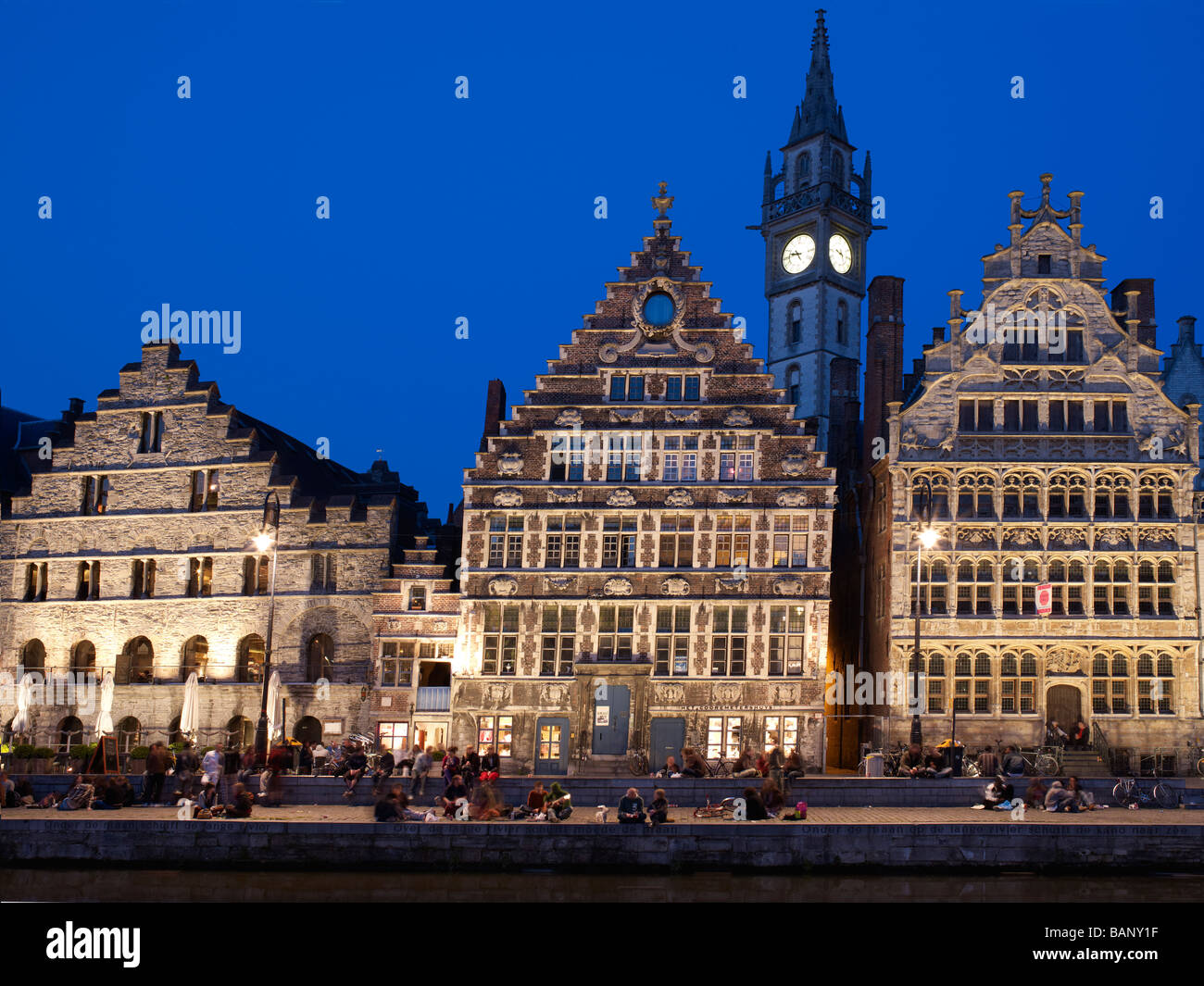Graslei and Korenlei waterfront of Ghent Stock Photo - Alamy