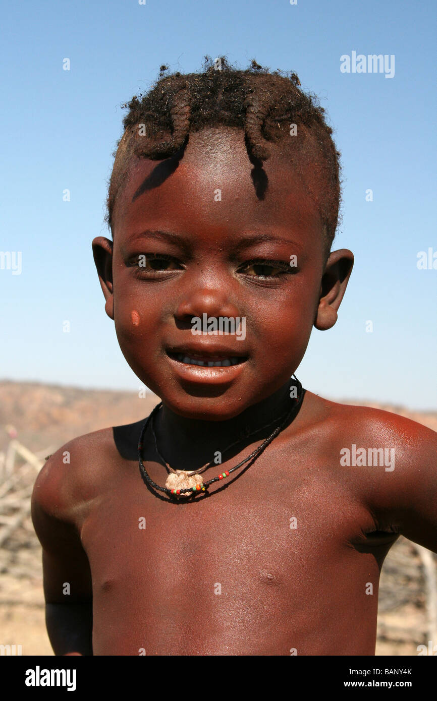 Portrait Of Smiling Young Himba Tribe Boy Taken Nr Kunene River ...