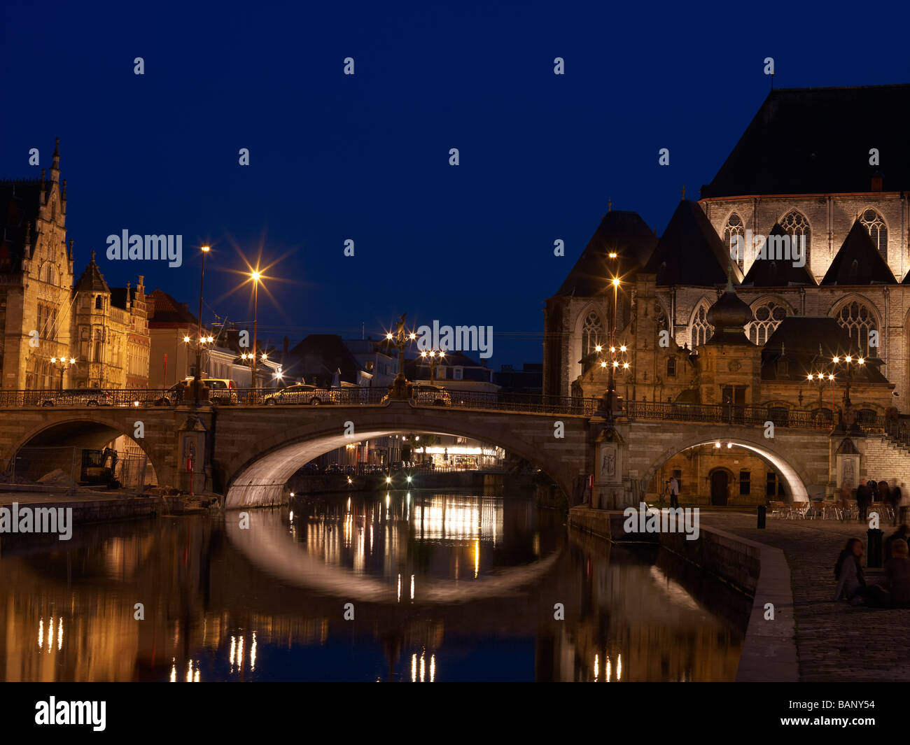 View to St. Michael`sbridge ,Gent Stock Photo - Alamy