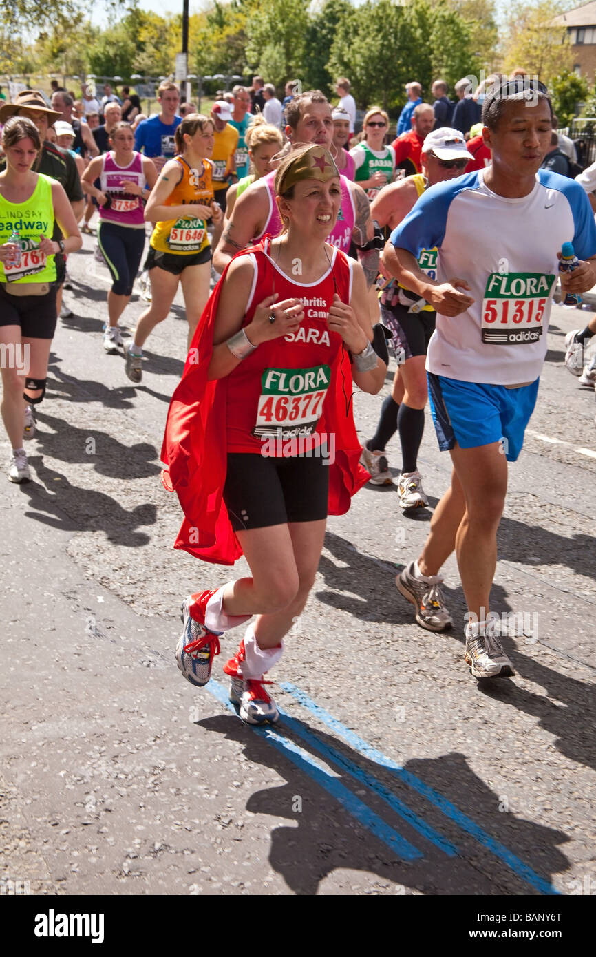 Fancy dress runner on the Flora London Marathon 2009 at Mudchute mile ...
