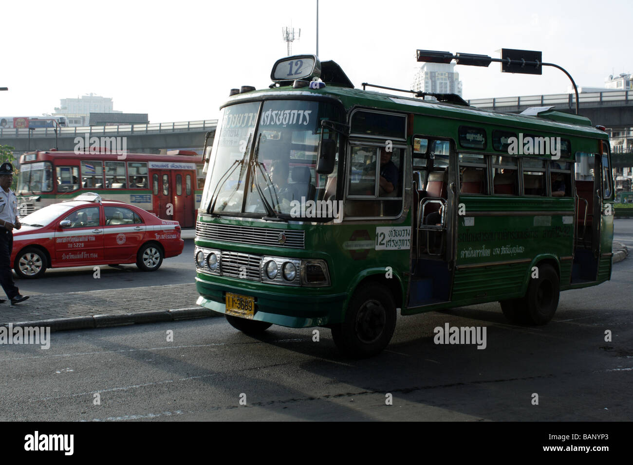 Bangkok Local Bus Stock Photo - Alamy