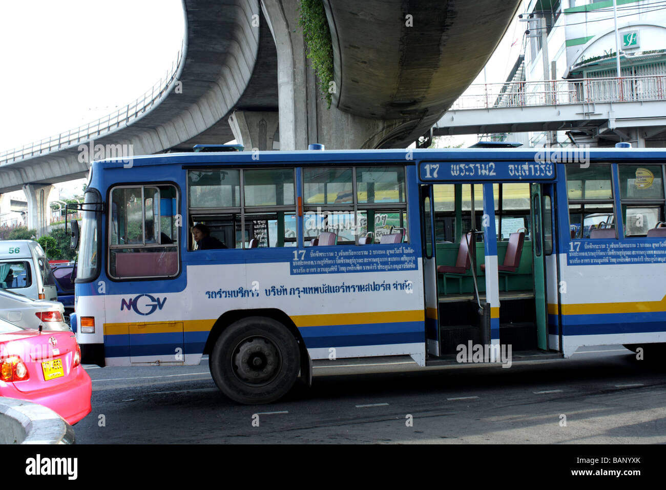 Bangkok Local Bus Stock Photo - Alamy
