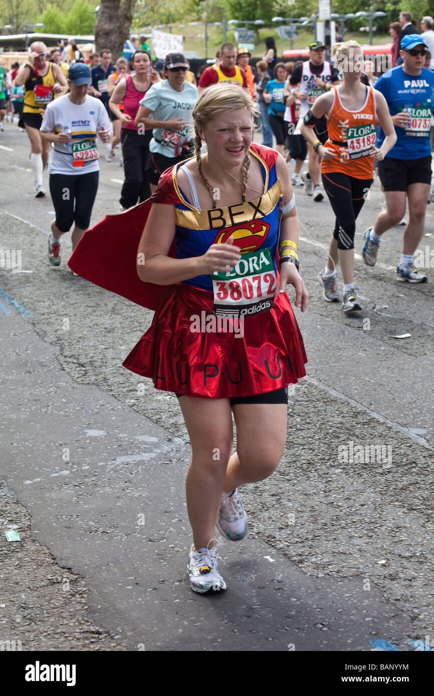 Fancy dress runner on the Flora London Marathon 2009 at Mudchute mile ...