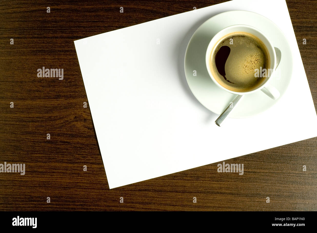 coffee and white paper Stock Photo - Alamy
