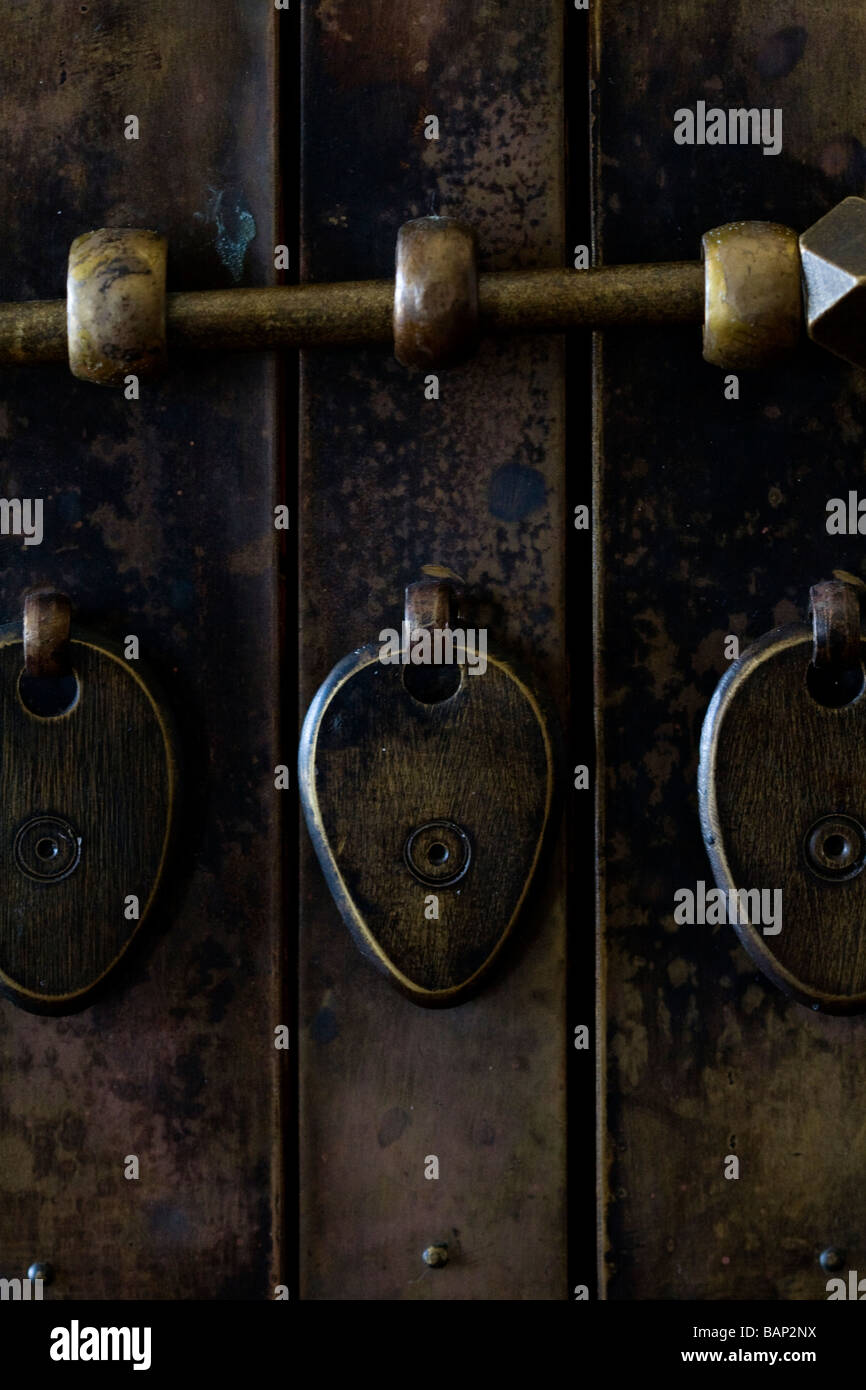 Lock on the front of a sideboard Stock Photo - Alamy
