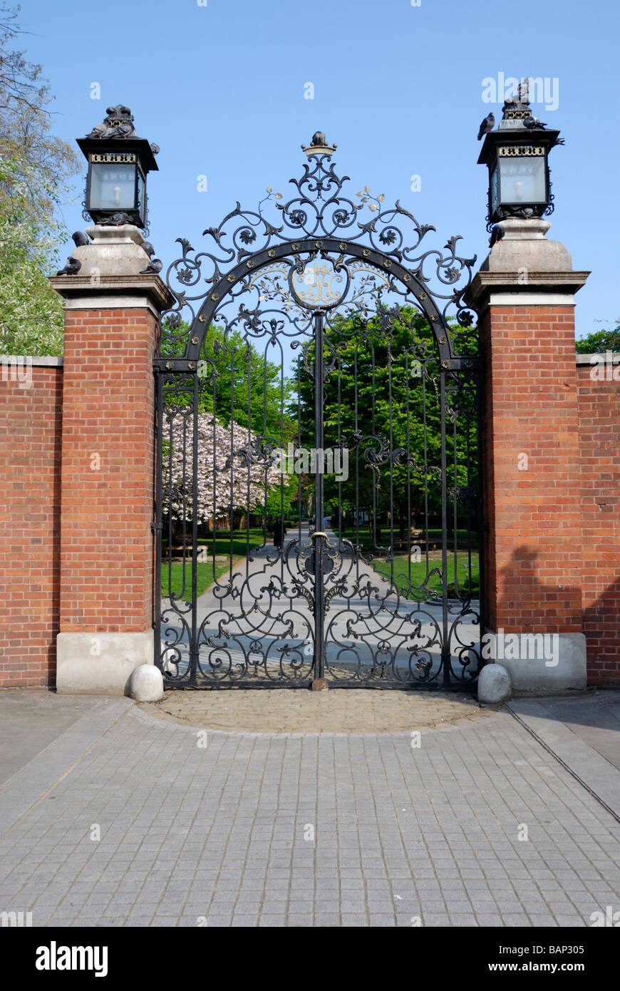 Gate leading into Holland Park Kensington High Street London Stock ...