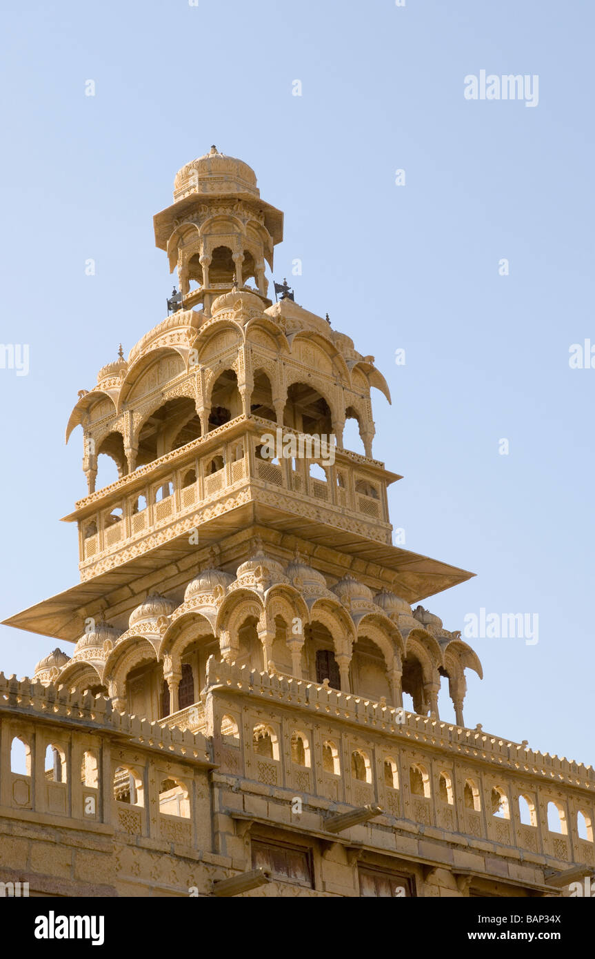 High section view of a tower, Tazia Tower, Jaisalmer, Rajasthan, India ...