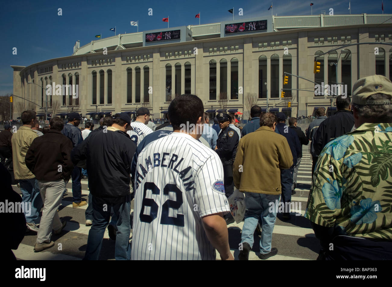 Fans arrive for the home opener at the new Yankee Stadium in the New ...