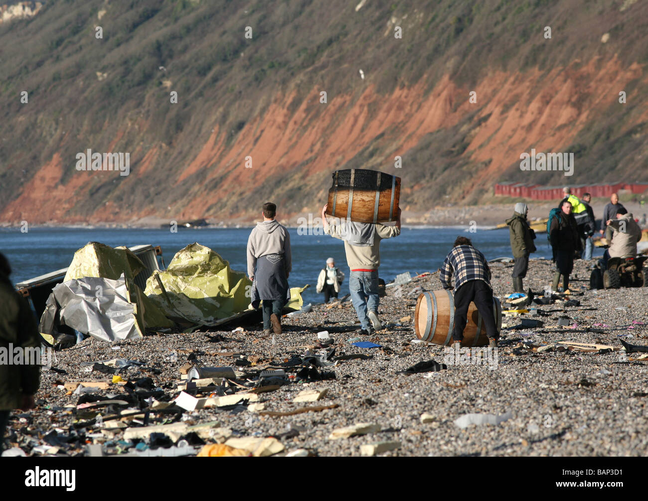 Cargo from the MSC Napoli washes up on Branscombe Beach, East Devon ...