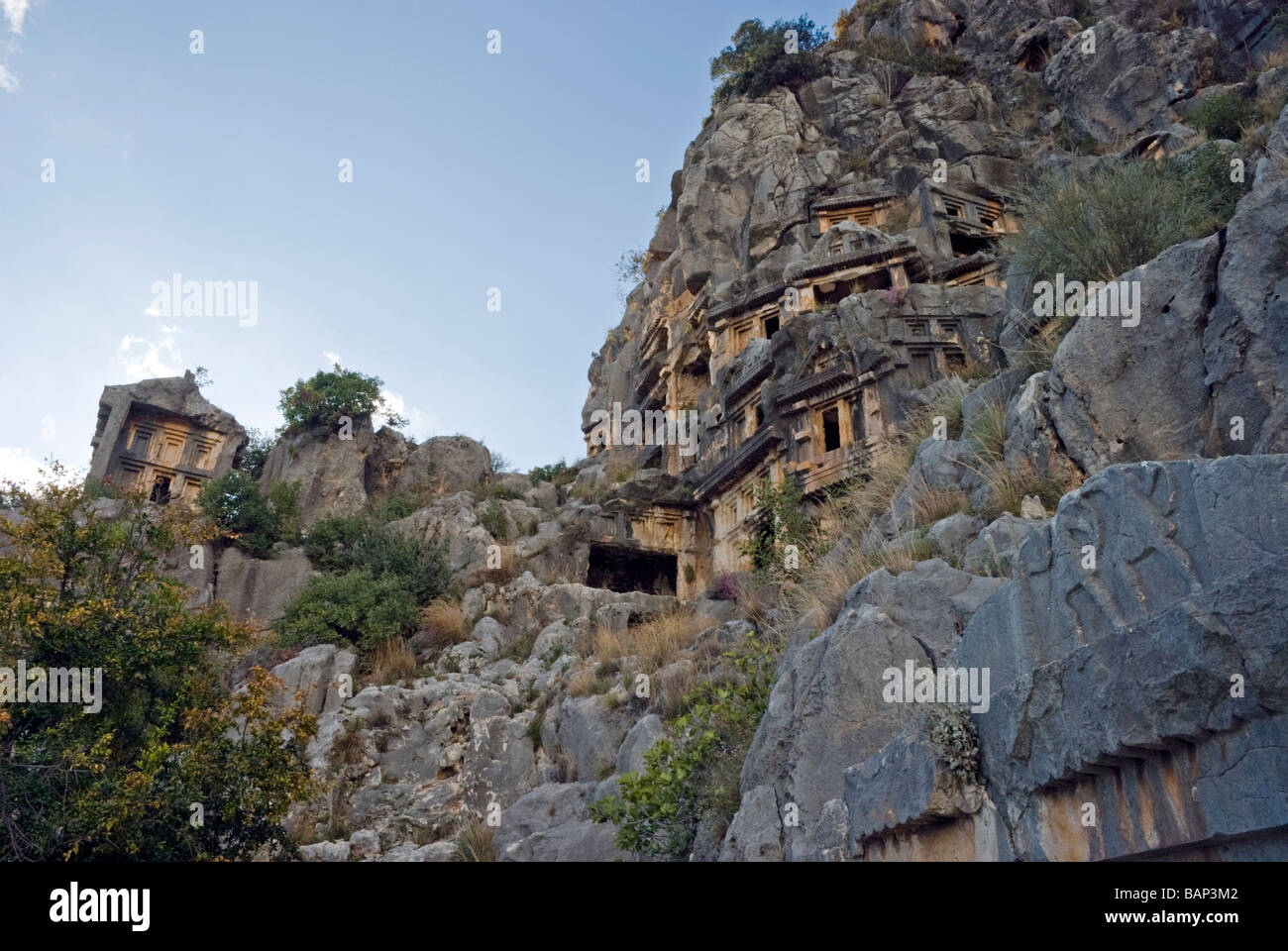Lycian rock tombs, Myra Turkey Stock Photo - Alamy