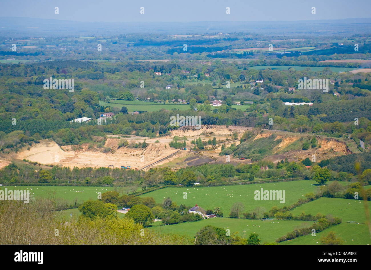 Rock Common Quarry in Washington viewed from Chanctonbury Ring, West ...