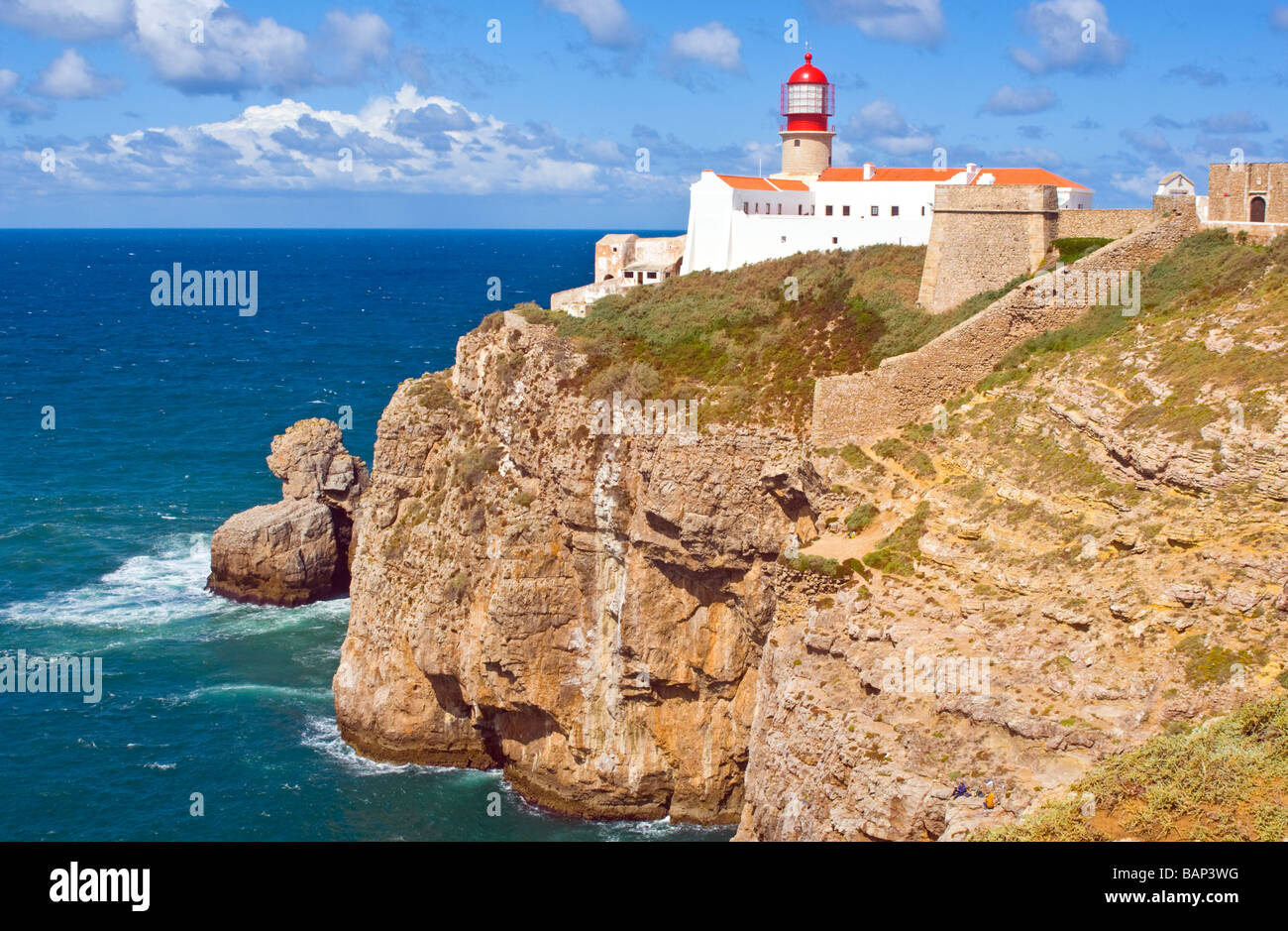 The Lighthouse at Cape St Vincent, Algarve, Portugal Stock Photo - Alamy