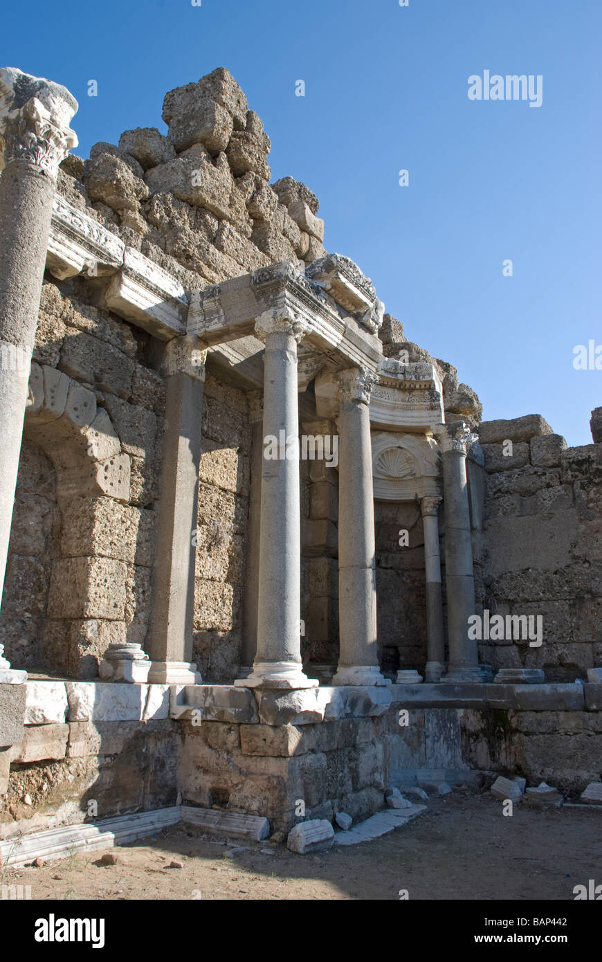 Roman ruins, Side, Turkey Stock Photo - Alamy