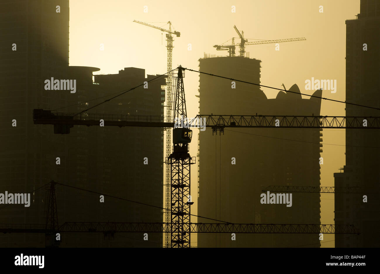 construction cranes and skyscrapers, dubai, uae Stock Photo - Alamy