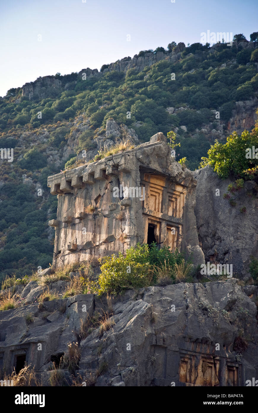 Lycian rock tombs, Myra Turkey Stock Photo - Alamy