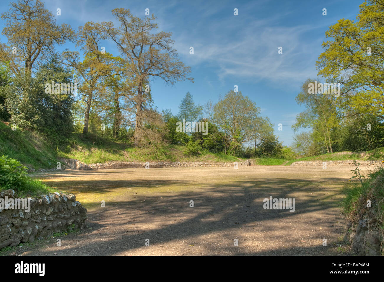 The Roman Amphitheatre at Silchester Hampshire Uk Stock Photo - Alamy