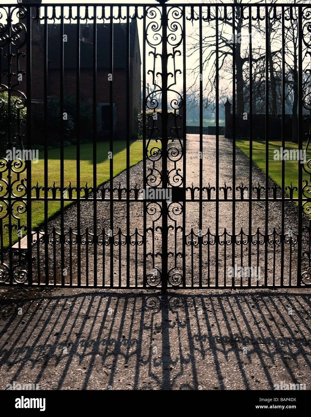 A gate at the entrance to a stately home Stock Photo - Alamy