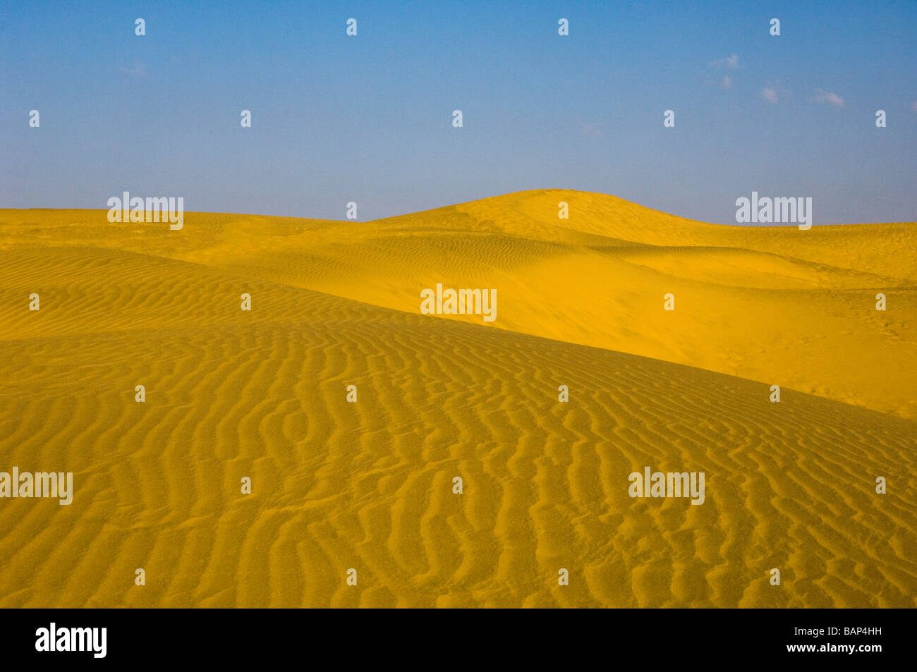 Rippled pattern on a sand dune, Jaisalmer, Rajasthan, India Stock Photo ...