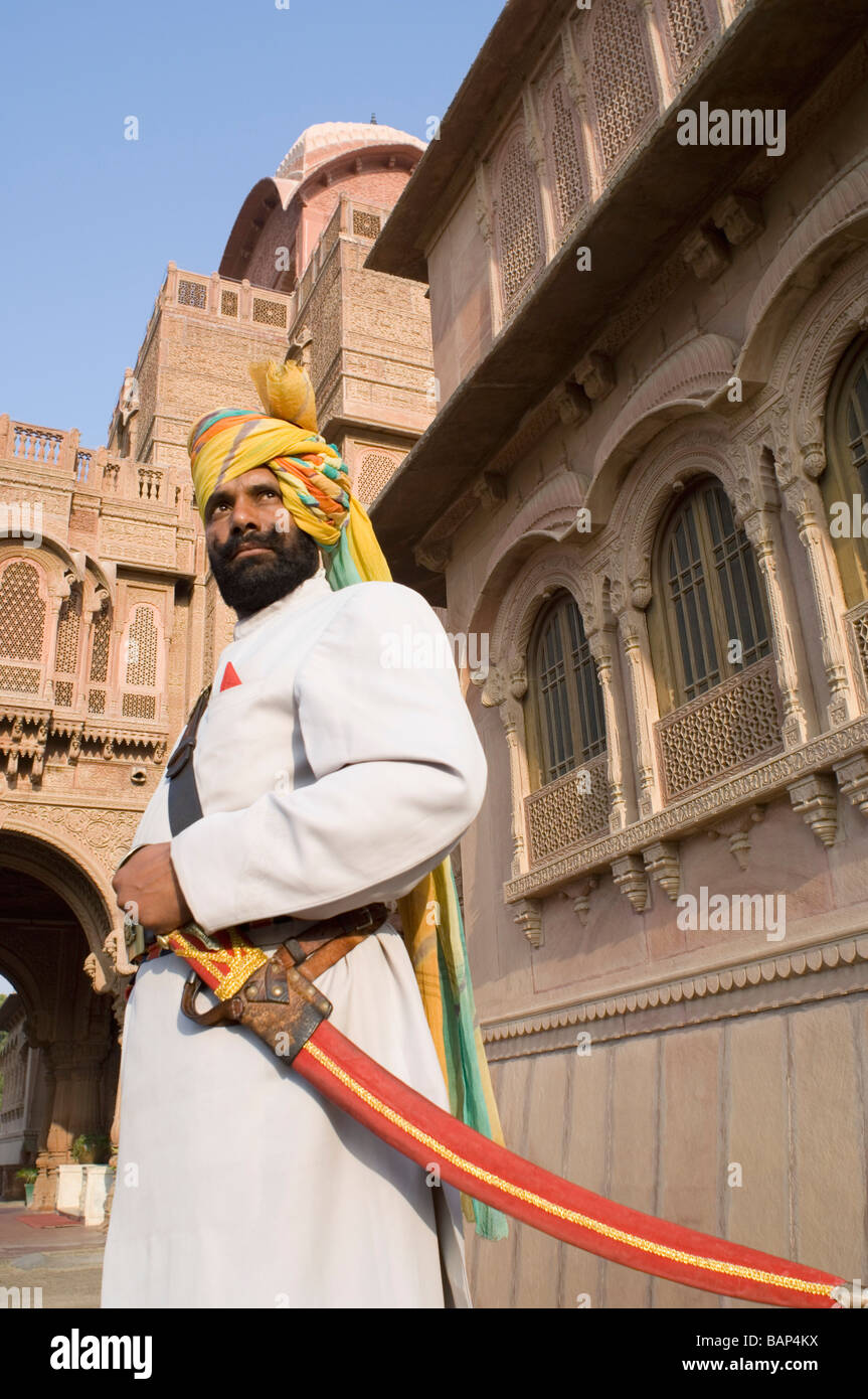 Side view india security guard hi-res stock photography and images - Alamy