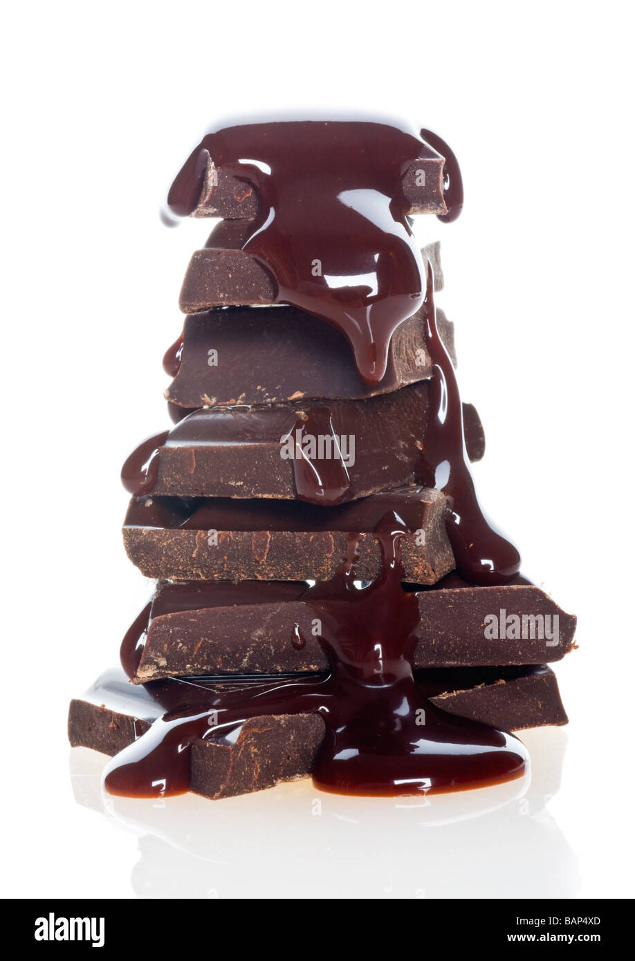 Chocolate syrup on white background Stock Photo - Alamy