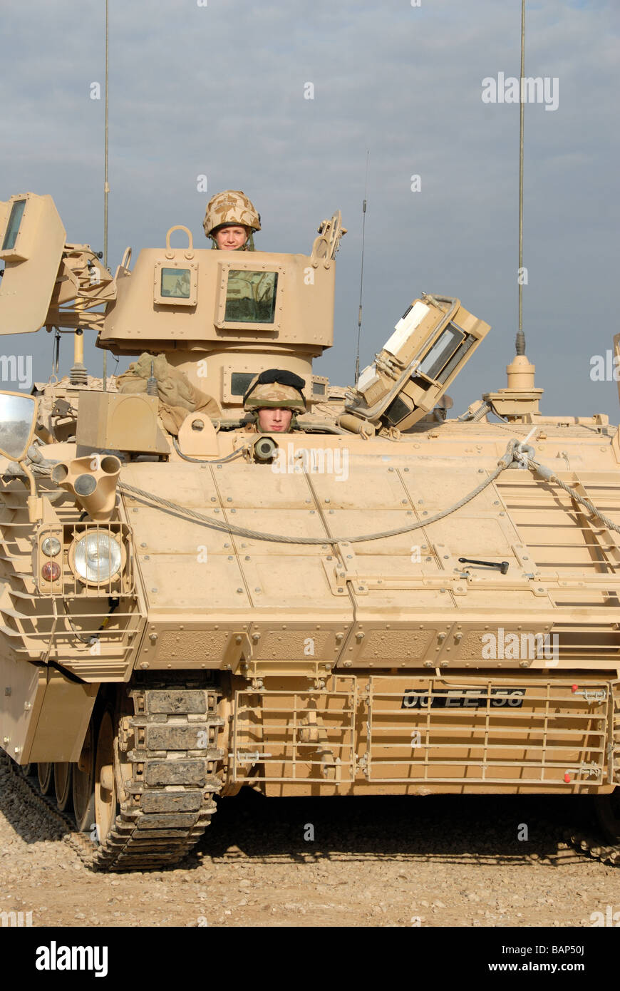 Basra British base COB Woman soldier parking a tank Stock Photo - Alamy