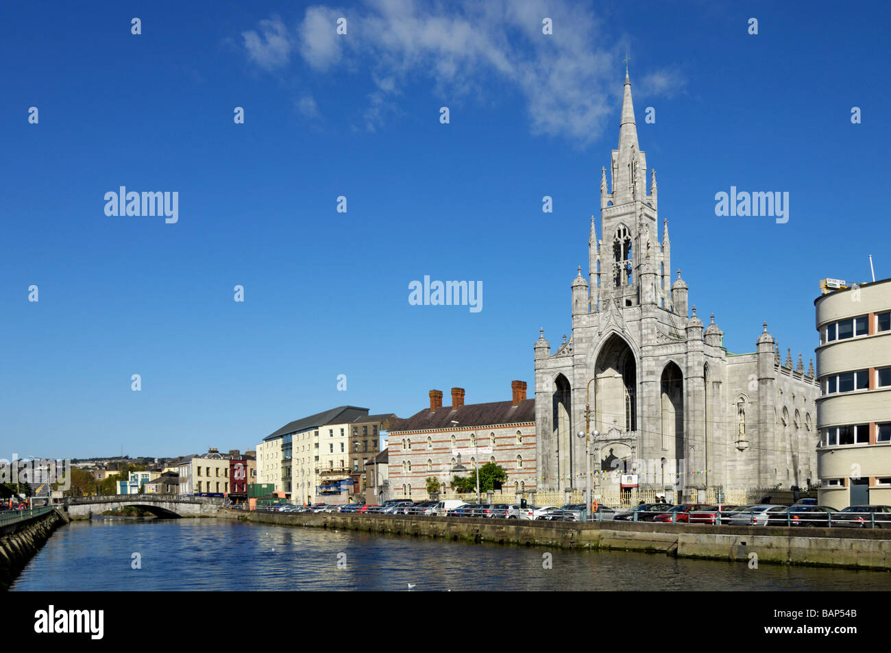 Holy Trinity church Parliament bridge Lee river Cork city Stock Photo ...