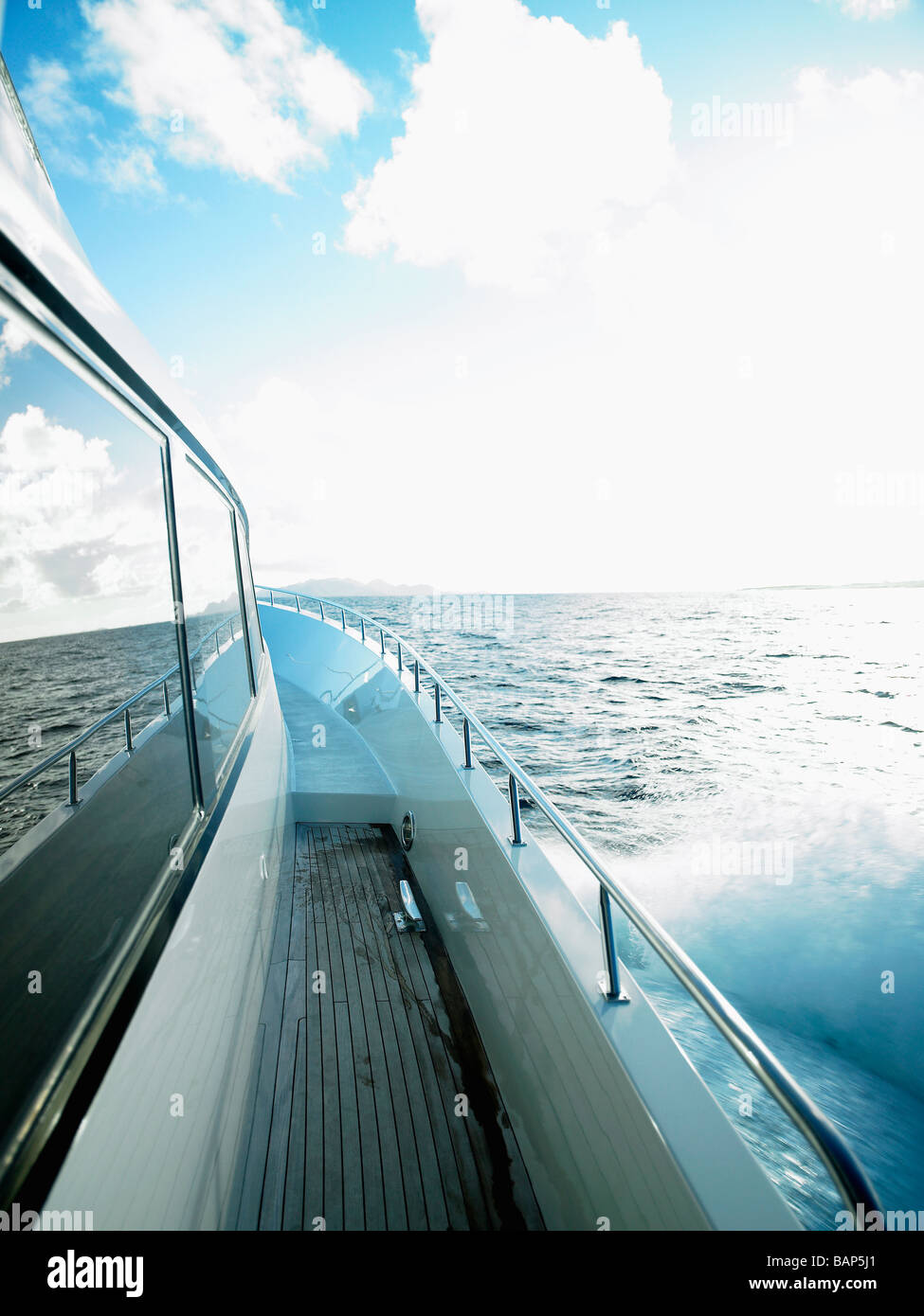 Side of Yacht with sea reflected in glass windows Stock Photo - Alamy