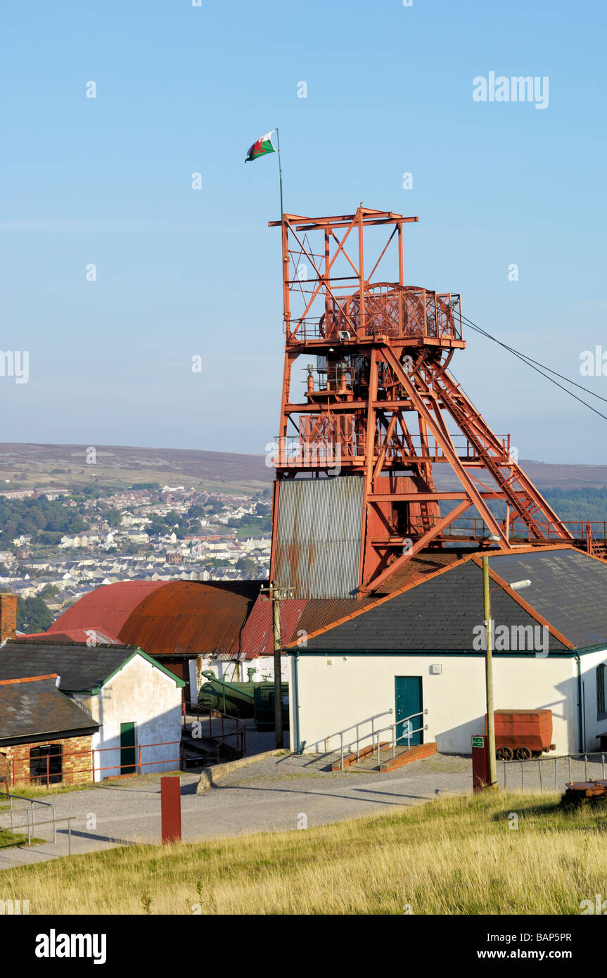 Big Pit Blaenavon coal mine winding tower Stock Photo - Alamy