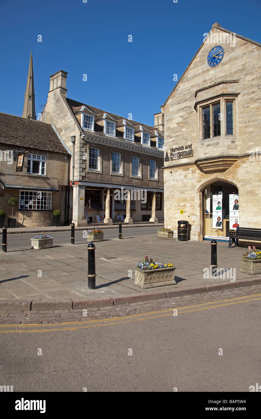 The old town centre at Oundle with St Peter s spire above ...
