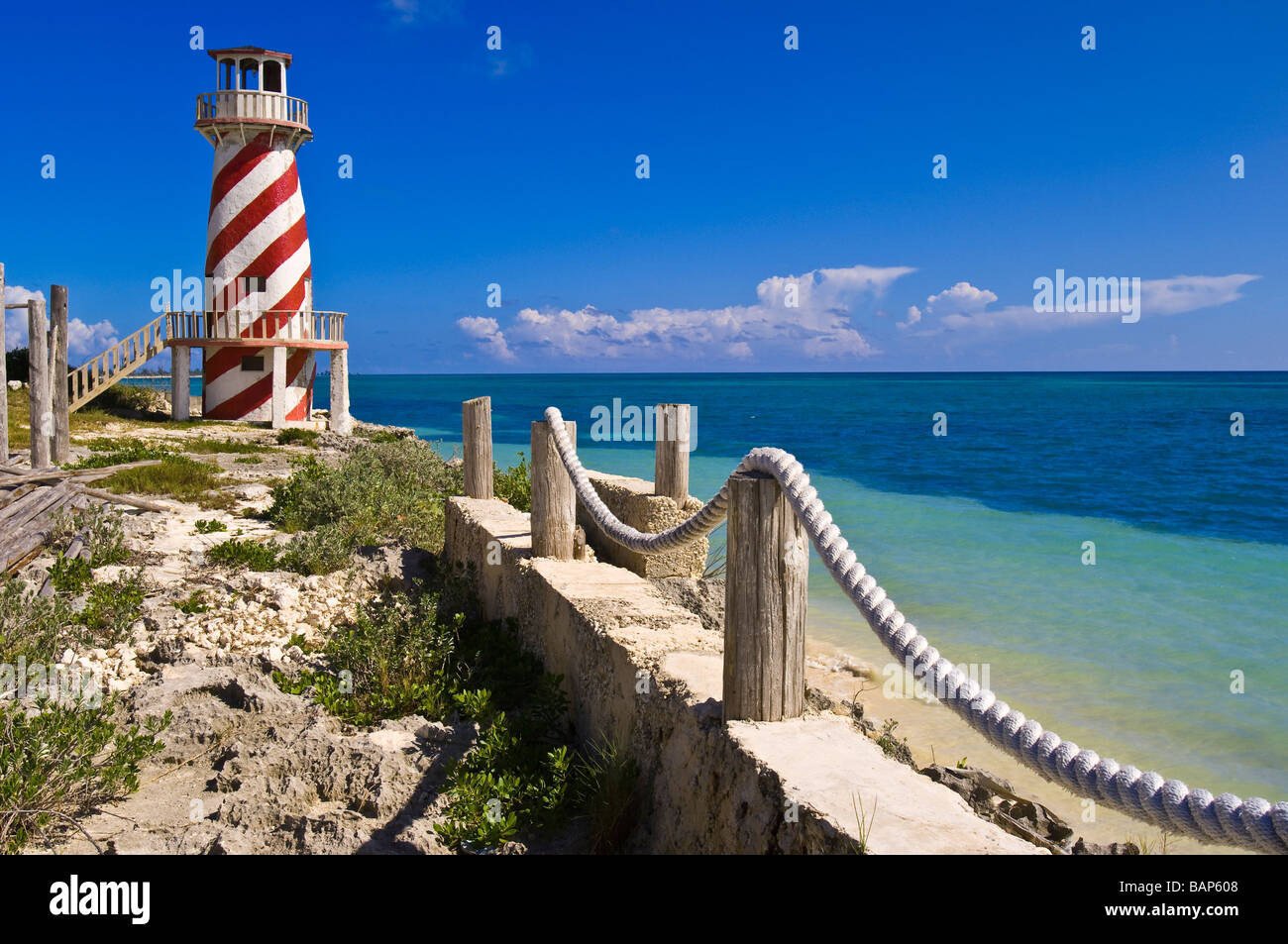 High Rock lighthouse at High Rock, Grand Bahama, Bahamas Stock Photo ...