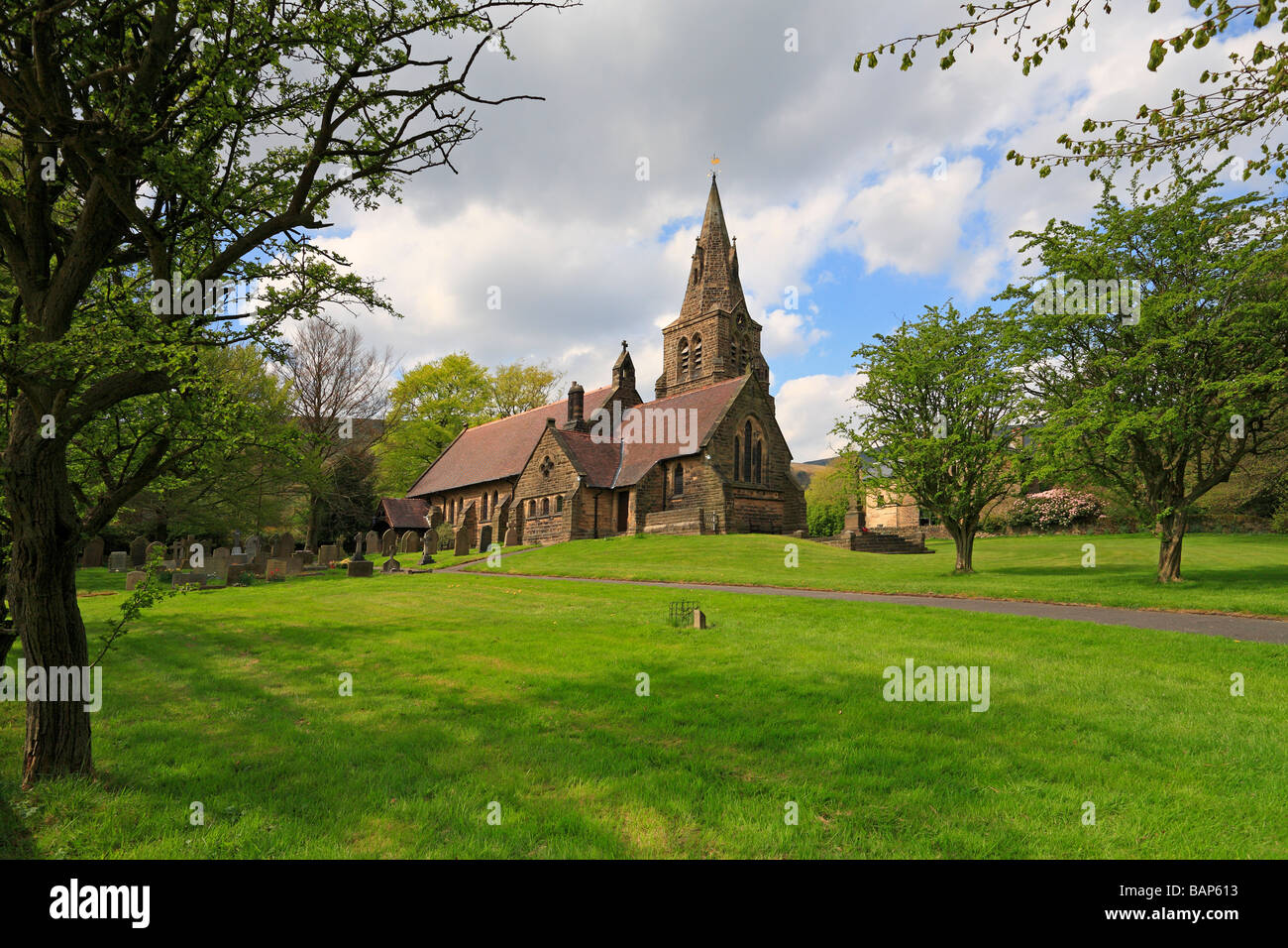 Edale Church, Derbyshire, Peak District National Park, England, UK ...