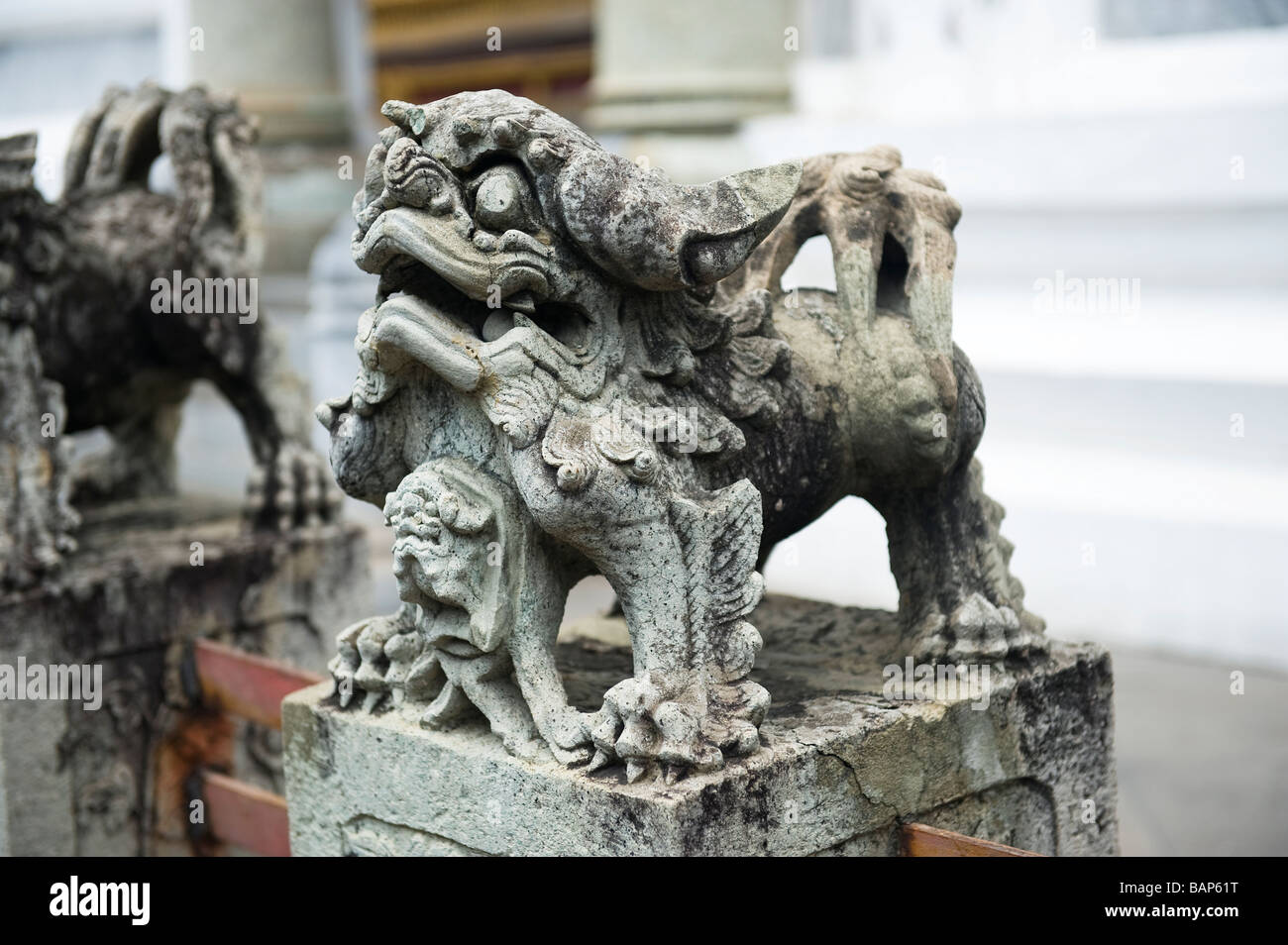 Stone Chinese Dragon at Wat Arun or Temple of the Dawn, Bangkok ...