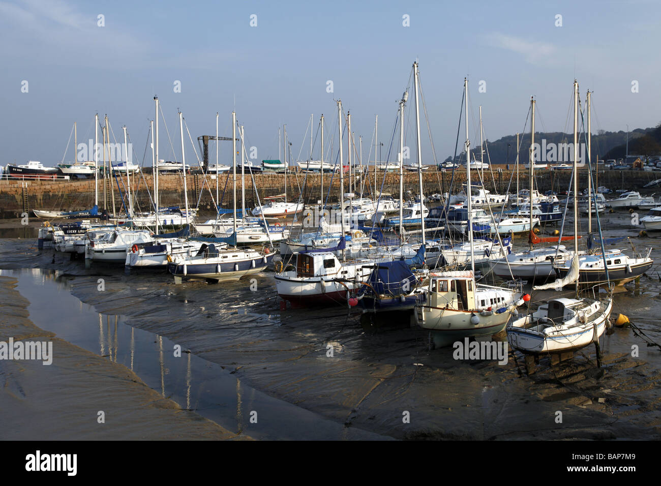 BOATS AND YACHTS IN HARBOUR JERSEY CHANNEL ISLANDS UK ST. AUBIN JERSEY ...