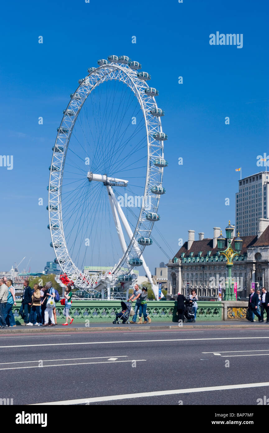 The South Bank , London , view of the Millennium Wheel , London Eye ...