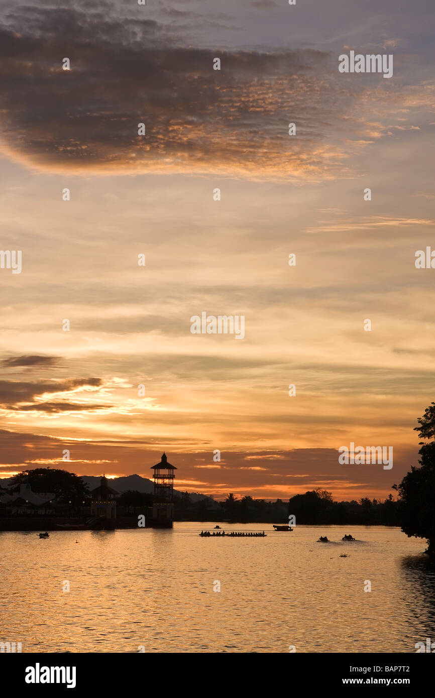 Kuching River at sunset Kuching Sarawak Borneo Stock Photo - Alamy