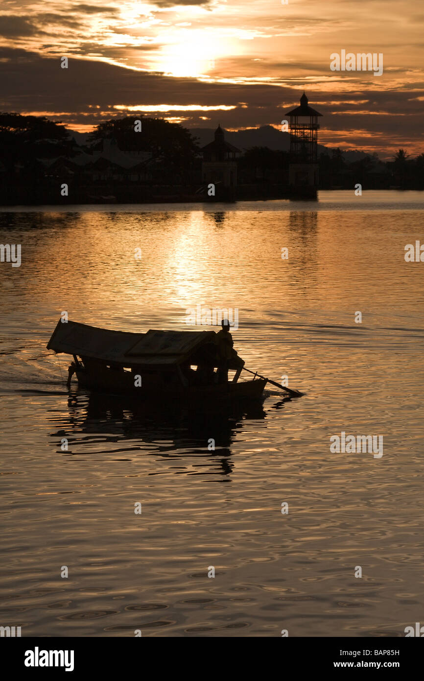 Kuching River at sunset Kuching Sarawak Borneo Stock Photo - Alamy