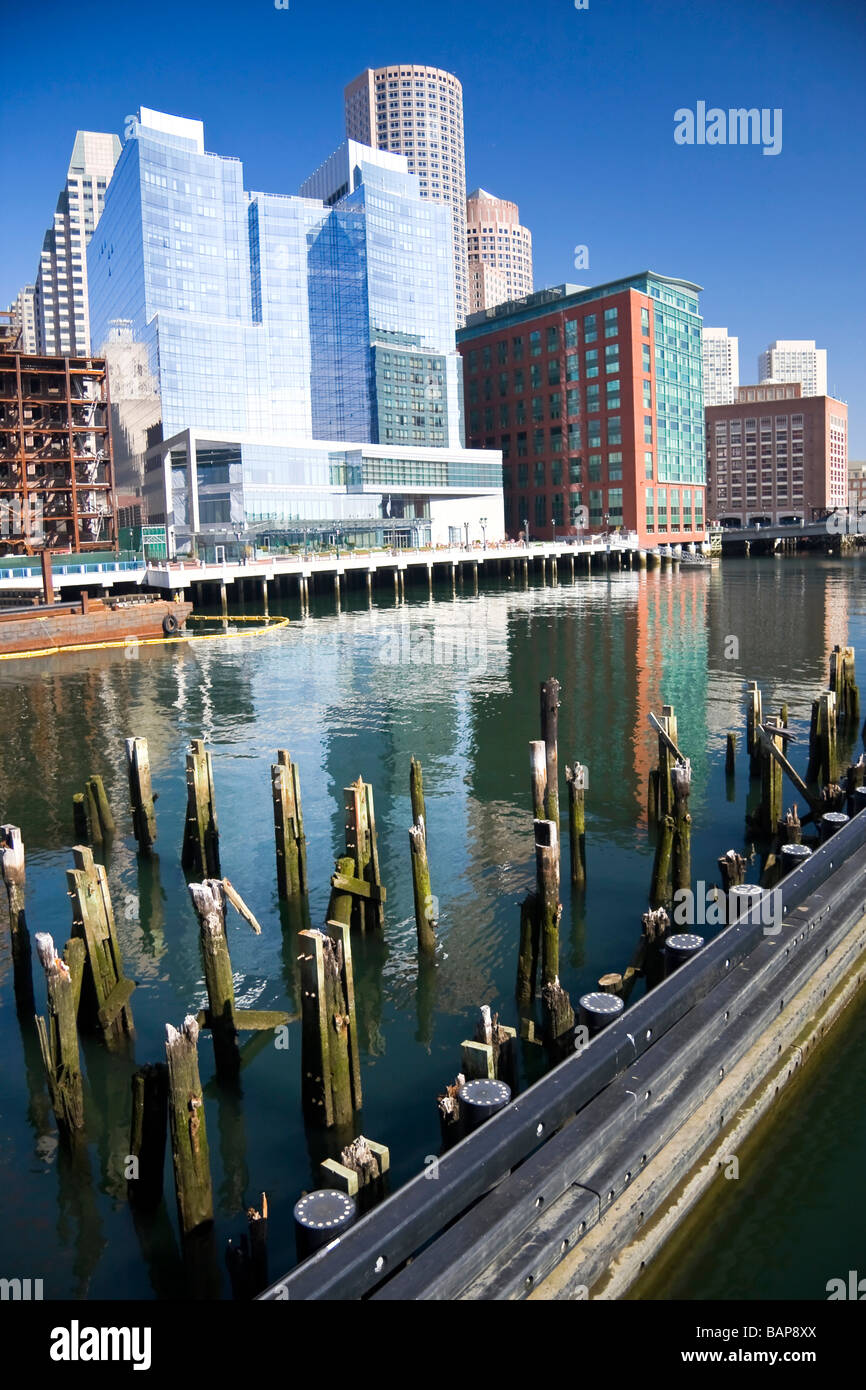 Boston city skyline overlooking river Stock Photo - Alamy