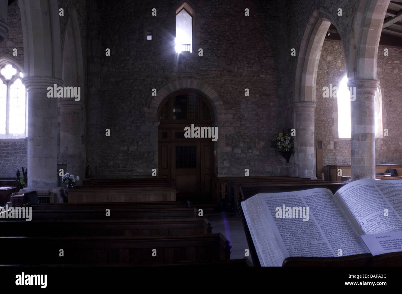 Bosham Church Interior Stock Photo - Alamy
