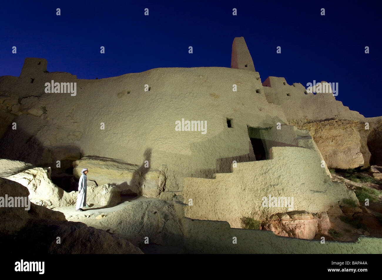 Siwa Oasis, Egypt; A local Siwan young man in traditional dress at the ...