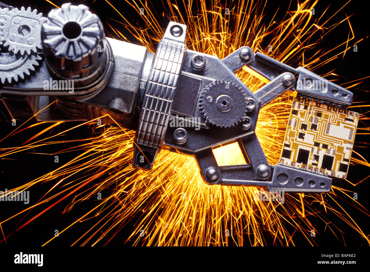 Robot arm with mini circuit board Stock Photo - Alamy