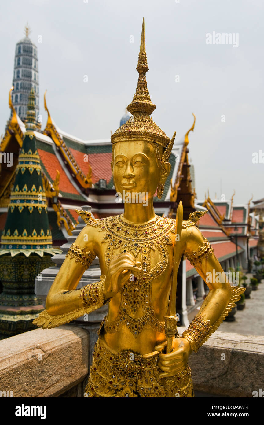 Gilded Kinnara a Mythological half human, half bird creature in Wat ...