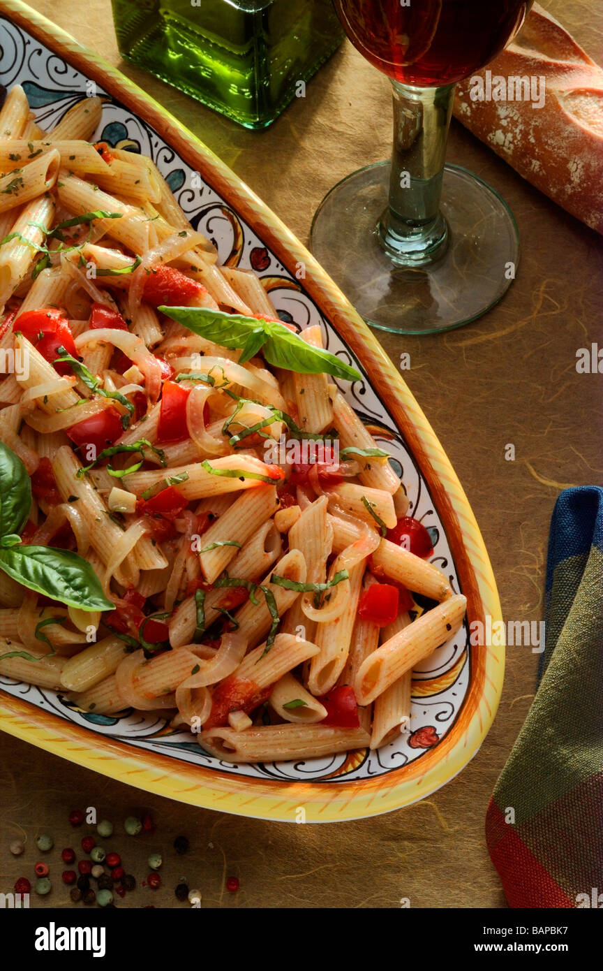 A colorful platter of pasta with fresh ingredients Stock Photo - Alamy
