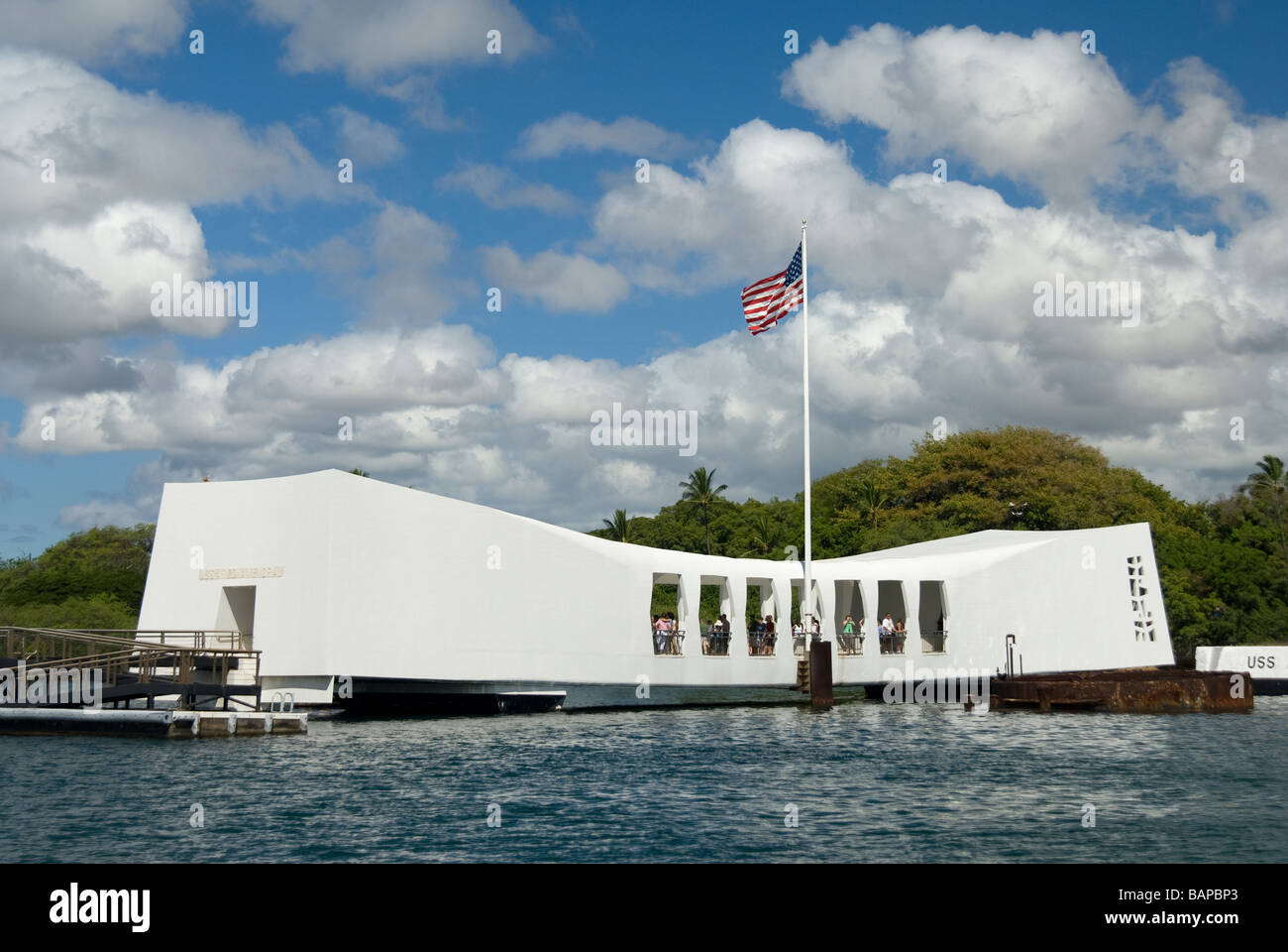 USS Arizona Memorial at Pearl Harbor on Oahu Hawaii Stock Photo - Alamy