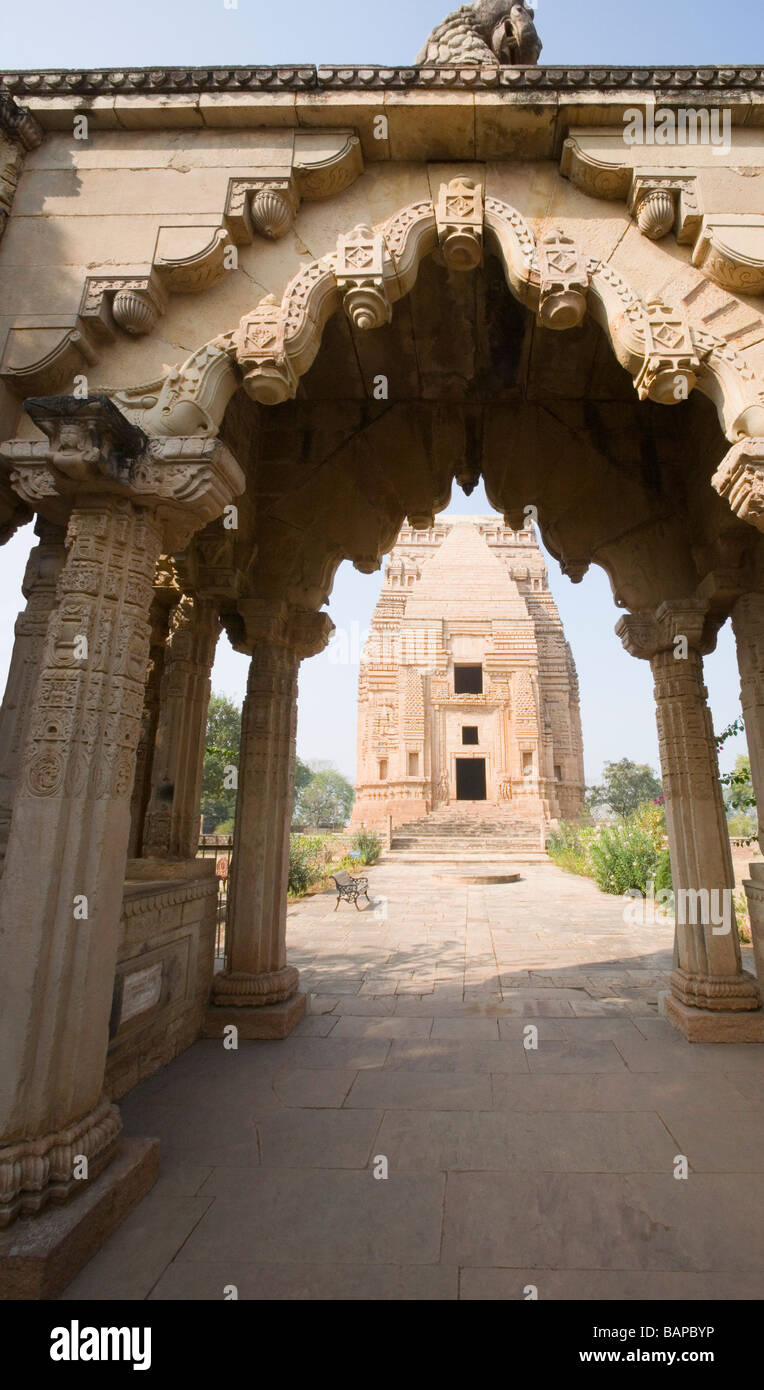 Entrance of a temple, Teli Ka Mandir, Gwalior, Madhya Pradesh, India ...