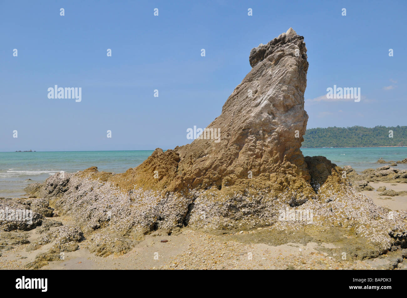 funny shape of rock mountain deformation at khaokwai beach,koh phayam ...