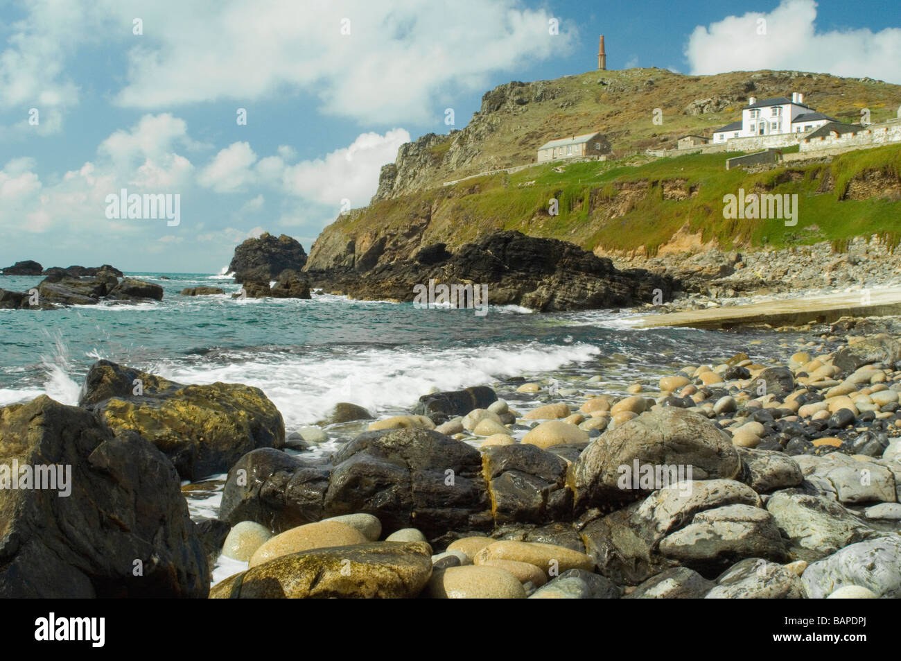 The coast and headland at Cape Cornwall in the west of England Stock ...